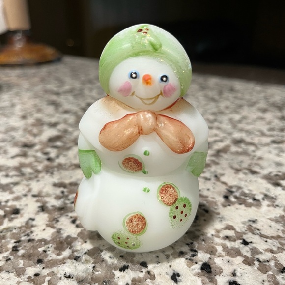 Fenton | Art | Fenton Glass Hand Painted Mrs Snow Woman Figurine | Poshmark
